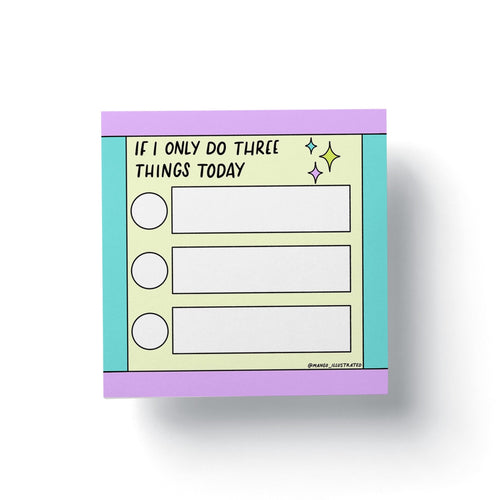 Three Things Sticky Notes – Minimalist Daily To-Do List · MangoIllustrated